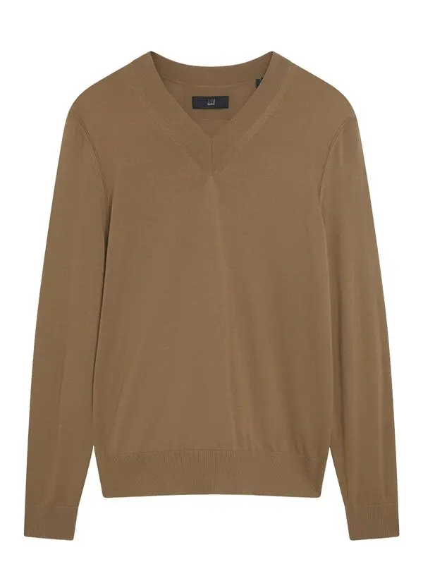 Dunhill Merino V-neck Sweater - Beige