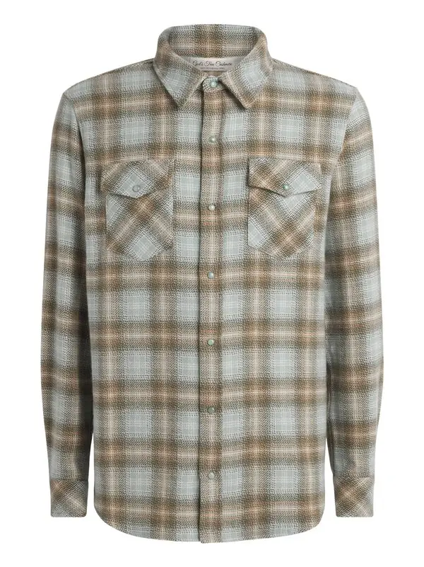 GOD'S TRUE CASHMERE Cashmere Tartan Overshirt - Green