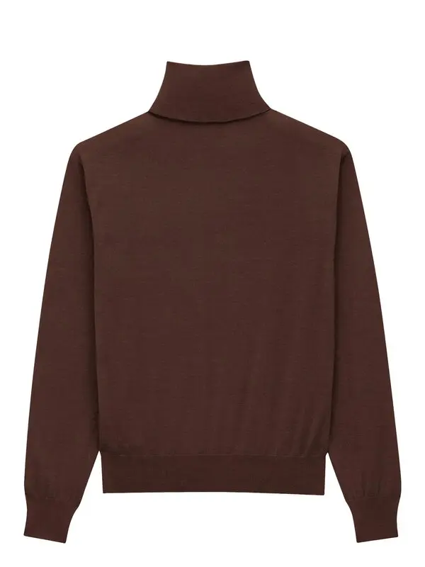 Saint Laurent Cashmere-wool-silk Rollneck - Brown