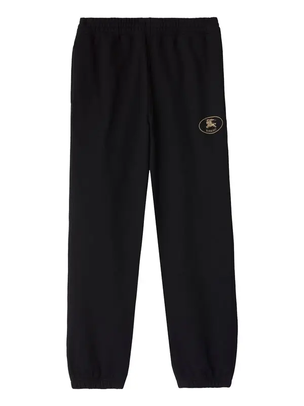 Burberry Cotton Knight Stamp Sweatpants - Black