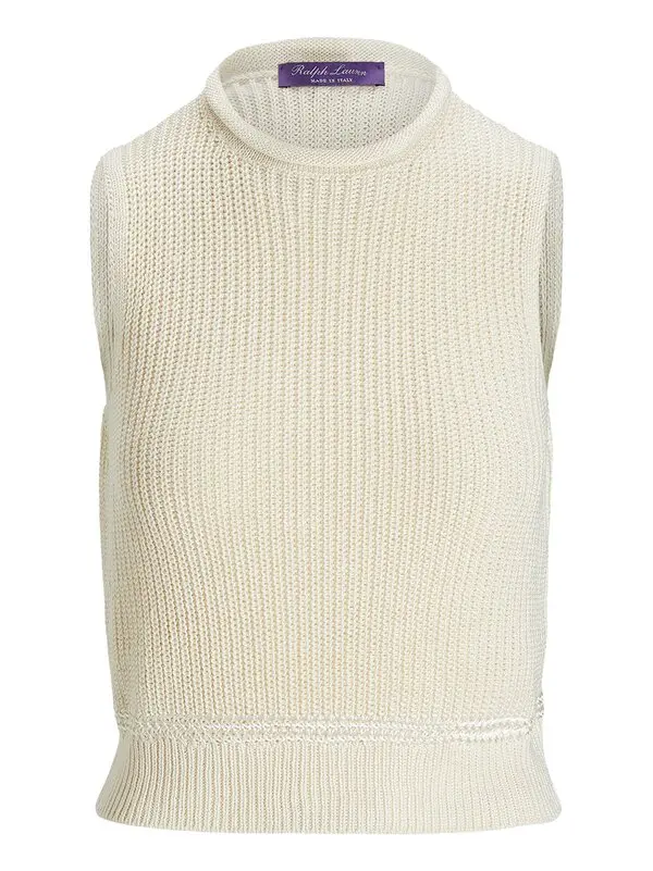 Ralph Lauren Silk-blend Sleeveless Shell - White