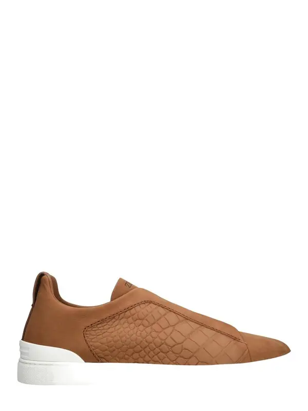 Zegna Triple Stitch Secondskin Sneakers - Caramel