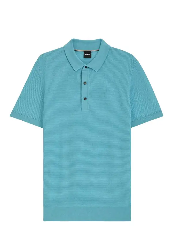 BOSS Cotton-lyocell Polo Shirt - Blue
