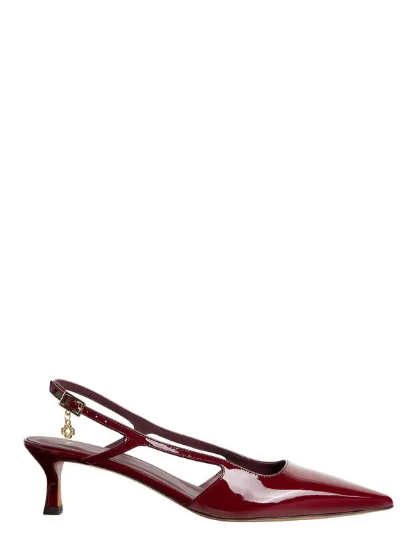 Maje Patent Leather Slingback Pumps - Red