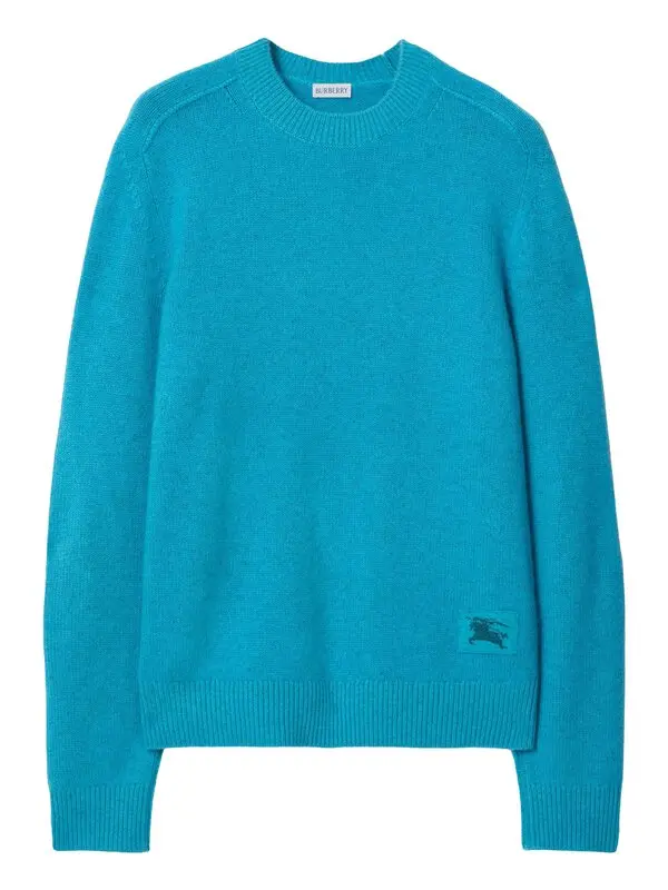 Burberry Cashmere-blend Ekd Sweater - Turquoise
