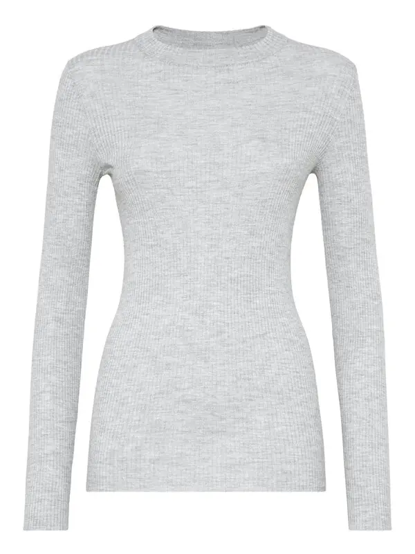 Brunello Cucinelli Cashmere-blend Sparkle Sweater - Grey