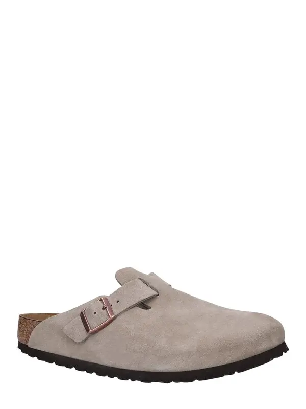 BIRKENSTOCK Suede Boston Clogs - Brown