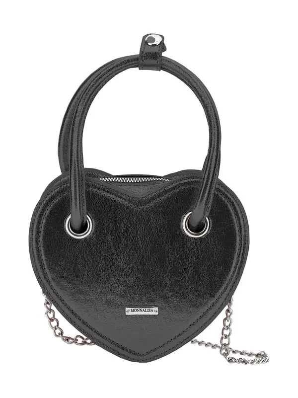 Monnalisa Heart-shaped Bag - Black