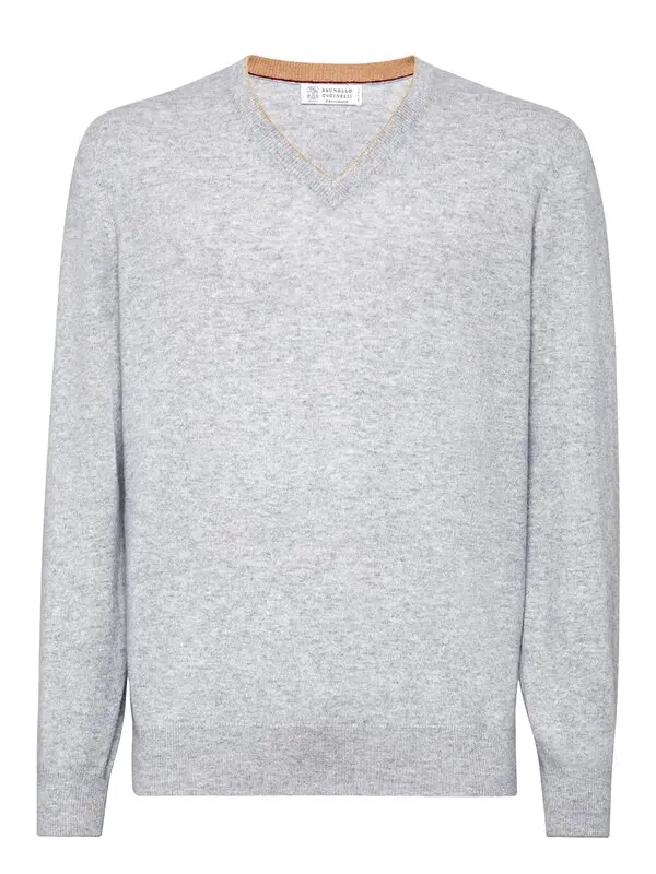 Brunello Cucinelli Cashmere V-neck Sweater - Grey