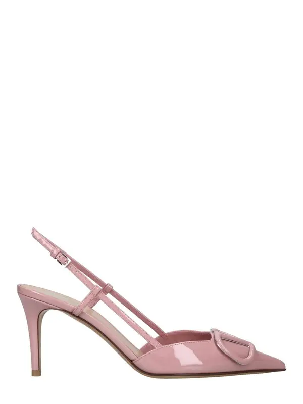 Valentino Garavani Patent Leather Vlogo Slingback Pumps - Pink