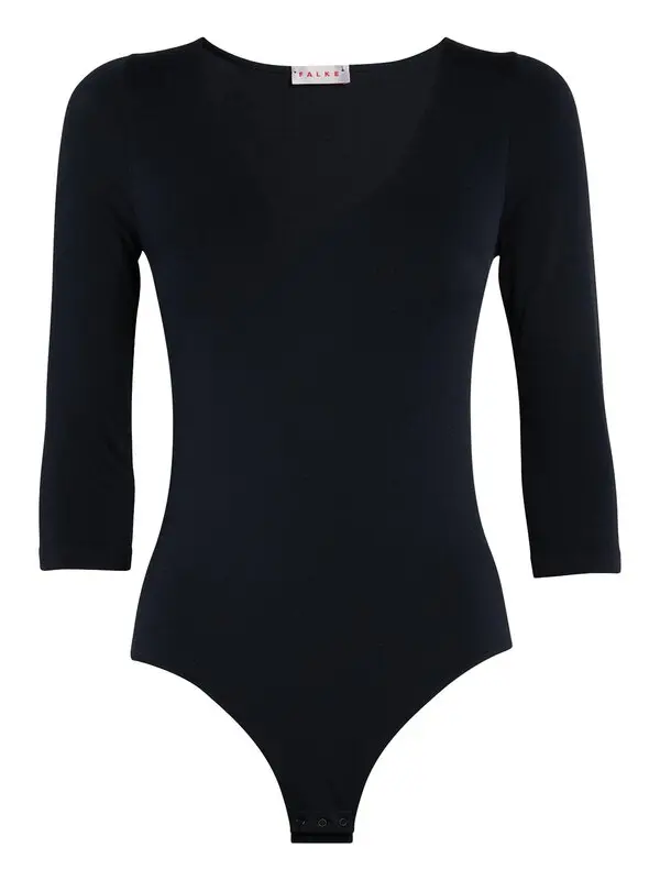 Falke Cropped-sleeve V-neck Bodysuit - Blue