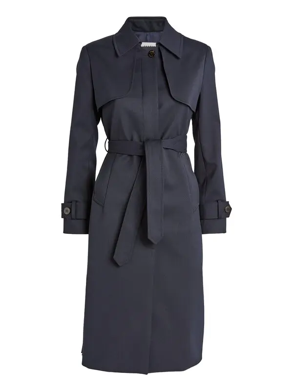 Sandro Pleated Trench Coat - Blue