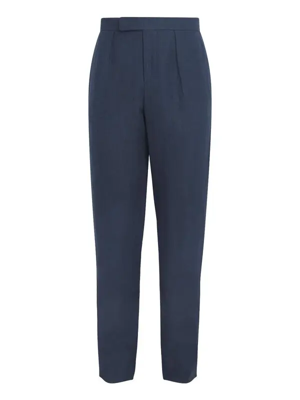 Ralph Lauren Purple Label Linen Davis Trousers - Navy