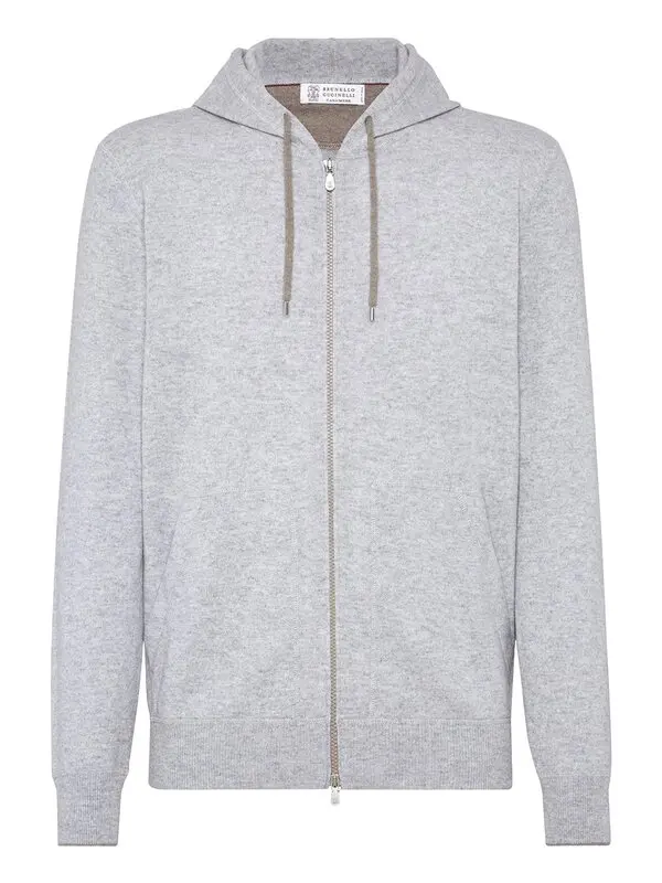 Brunello Cucinelli Cashmere Hooded Cardigan - Grey