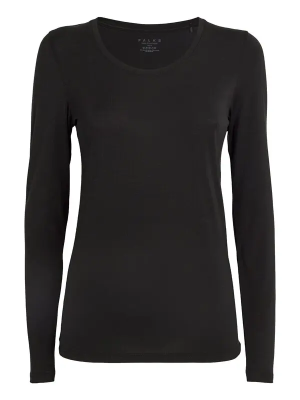 Falke Long-sleeve Daily Climawool T-shirt - Black