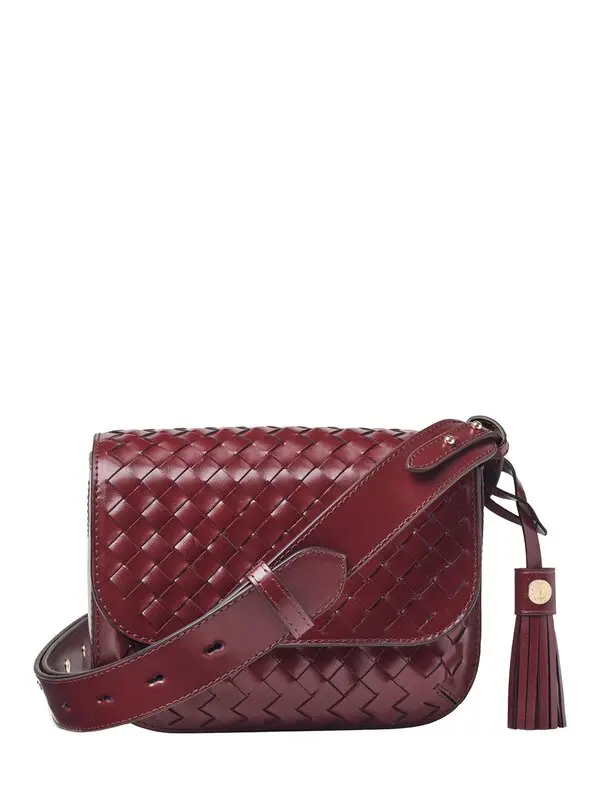 ASPINAL OF LONDON Leather Ella Cross-body Bag - Burgundy