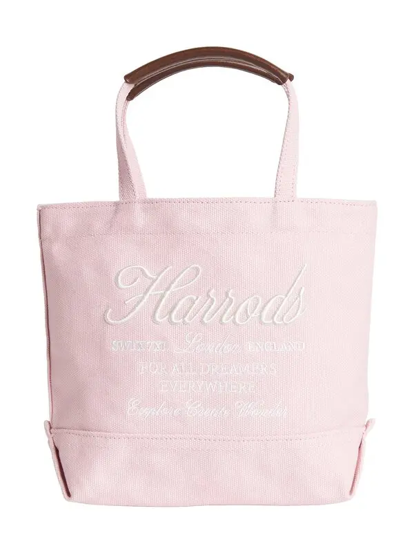 Harrods Embroidered Logo Tote Bag - Pink