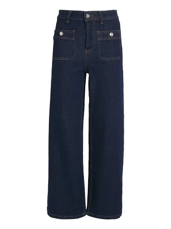 Maje High-rise Cropped Straight Jeans - Blue