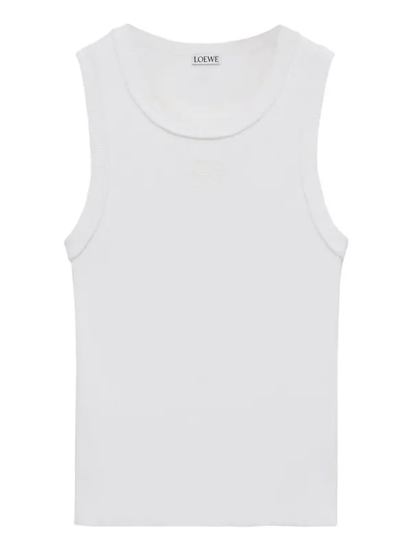Loewe Anagram Ribbed Tank Top - White