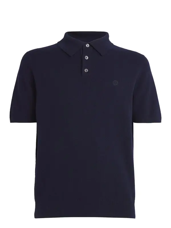 Harrods Cashmere Polo Shirt - Navy
