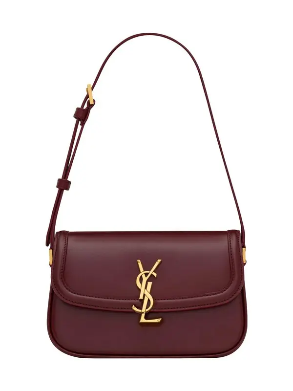 Saint Laurent Mini Leather Solferino Satchel - Burgundy