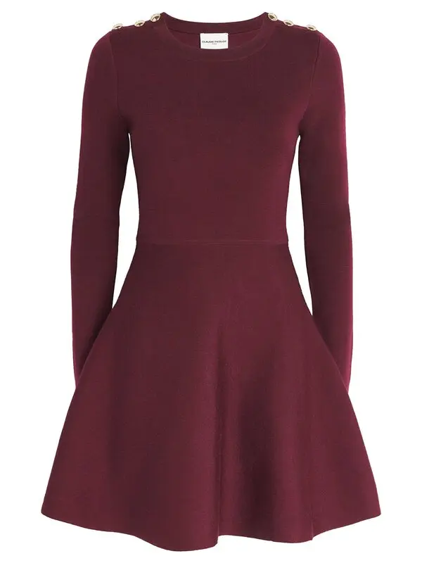 Claudie Pierlot Knitted Mini Skater Dress - Red