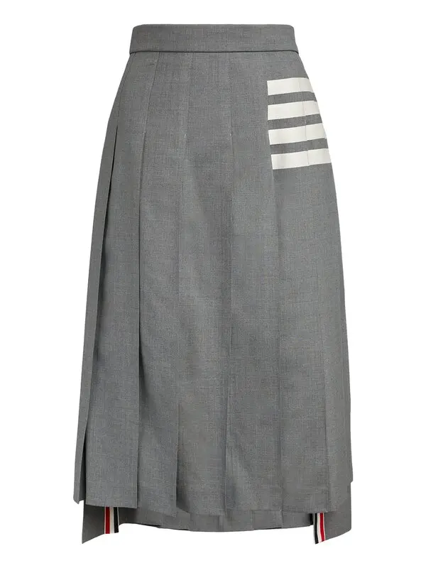 Thom Browne Pleated Midi Skirt - Grey