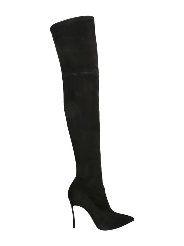 Casadei Suede Blade Over-the-knee Boots 100 - Black