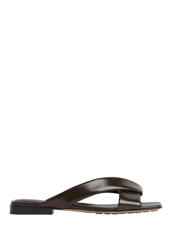 Bottega Veneta Leather Riva Mules - Brown