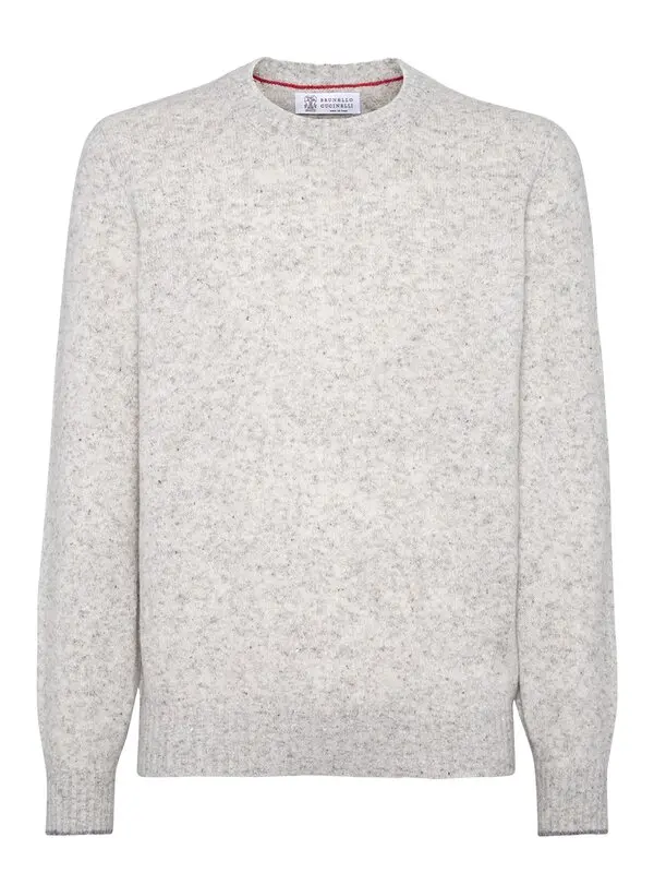 Brunello Cucinelli Alpaca, Wool, And Silk Crew-neck Sweatshirt - Grey