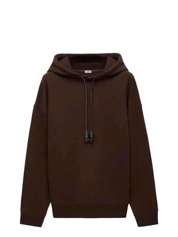 Loewe Cotton-blend Anagram Hoodie - Brown
