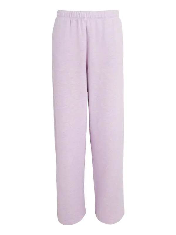 SKIMS Cotton-blend Fleece Straight Sweatpants - Purple