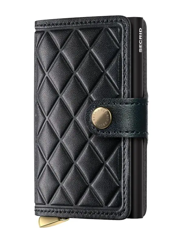 SECRID Leather Diamond-embossed Miniwallet - Black