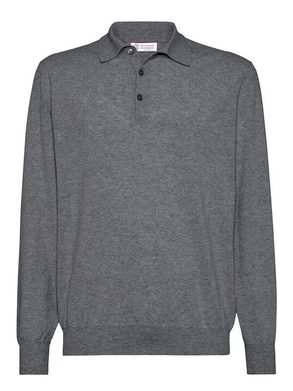 Brunello Cucinelli Cotton Polo Sweater - Grey
