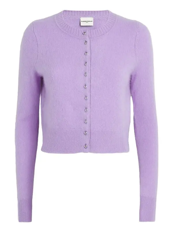 Claudie Pierlot Wool Brushed Cardigan - Purple