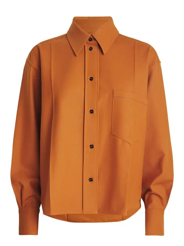 Victoria Beckham Cropped Long-sleeve Shirt - Orange