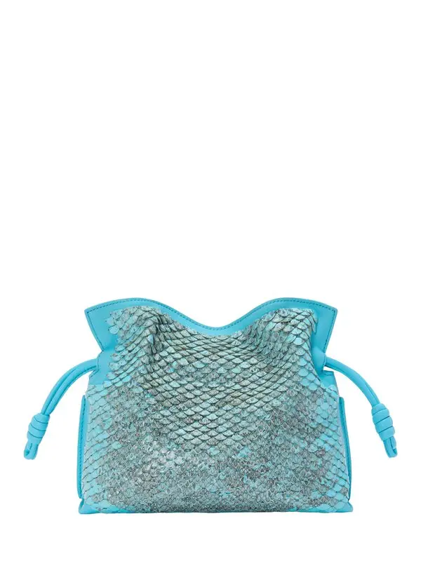 Loewe Mini Snakeskin Scales Flamenco Clutch - Blue