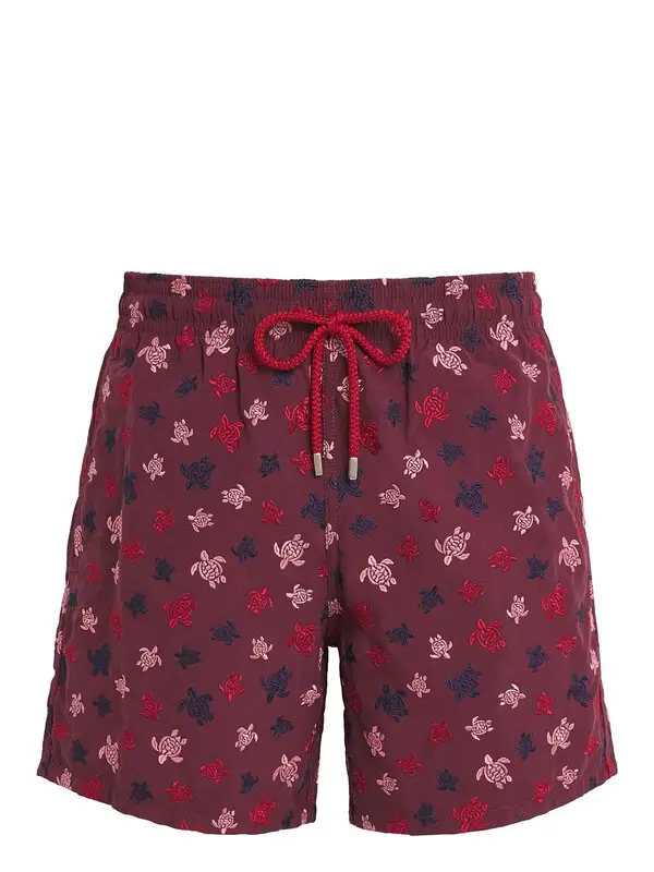 Vilebrequin Embroidered Turtle Mistral Swim Shorts - Red