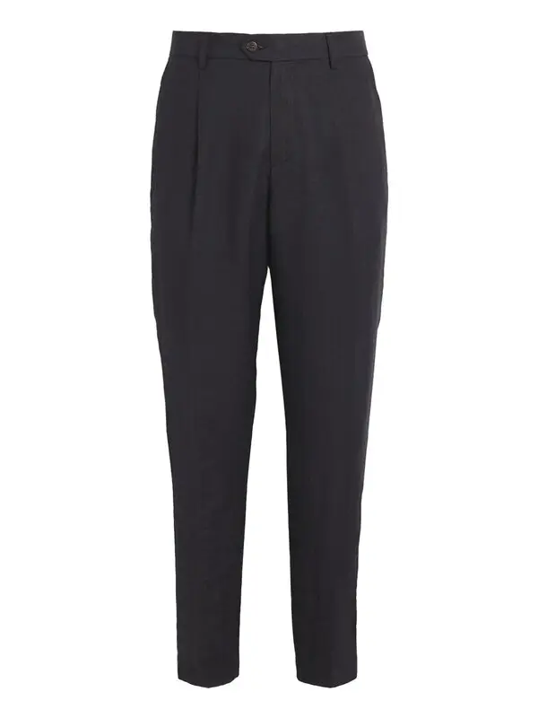 Eleventy Linen Tailored Trousers - Black