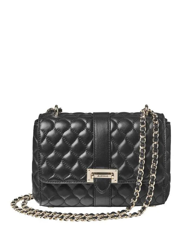 ASPINAL OF LONDON Leather Lottie Shoulder Bag - Black