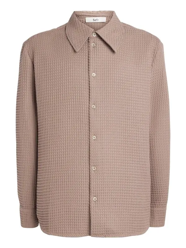 Séfr Cotton Waffle Oseary Shirt - Beige