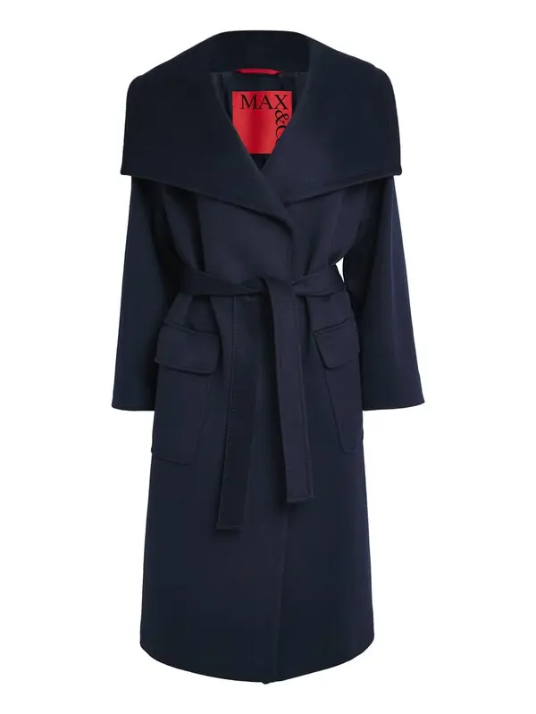 Max & Co. Wool-cashmere Wrap Coat - Blue