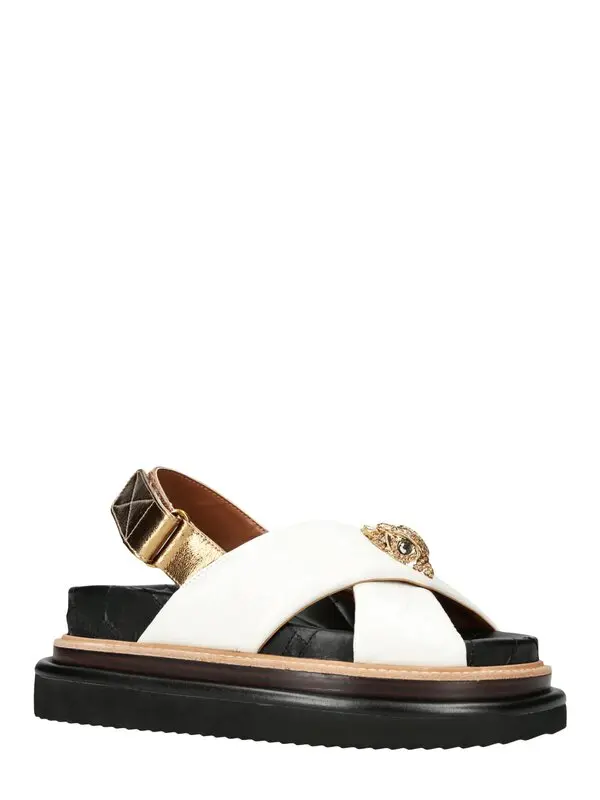 Kurt Geiger Leather Orson Cross-strap Sandals - Beige