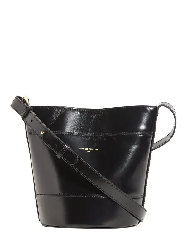 Claudie Pierlot Leather Bucket Bag - Black