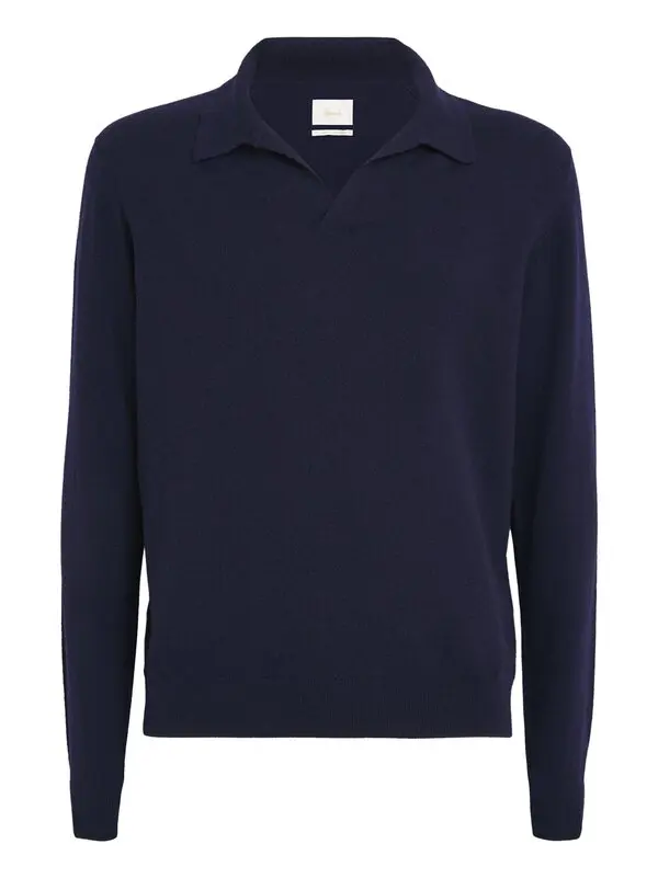 Harrods Cashmere Polo Sweater - Navy