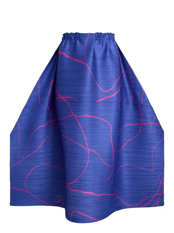 Issey Miyake Printed Pause Midi Skirt - Blue