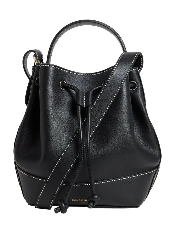Claudie Pierlot Leather Alvan Bucket Bag - Black