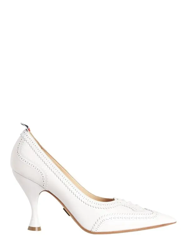 Thom Browne Patent Leather Wingtip Pumps - White