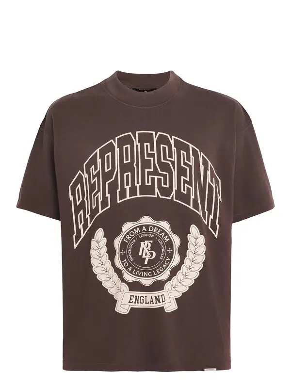 REPRESENT Cotton Legacy Crest T-shirt - Burgundy