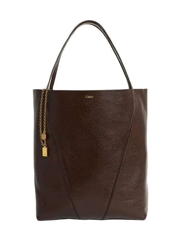 Chloé Large Calfskin Spin Tote Bag - Brown